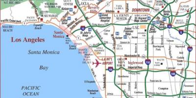 Los Angeles coast map - Los Angeles coastline map (California - USA)